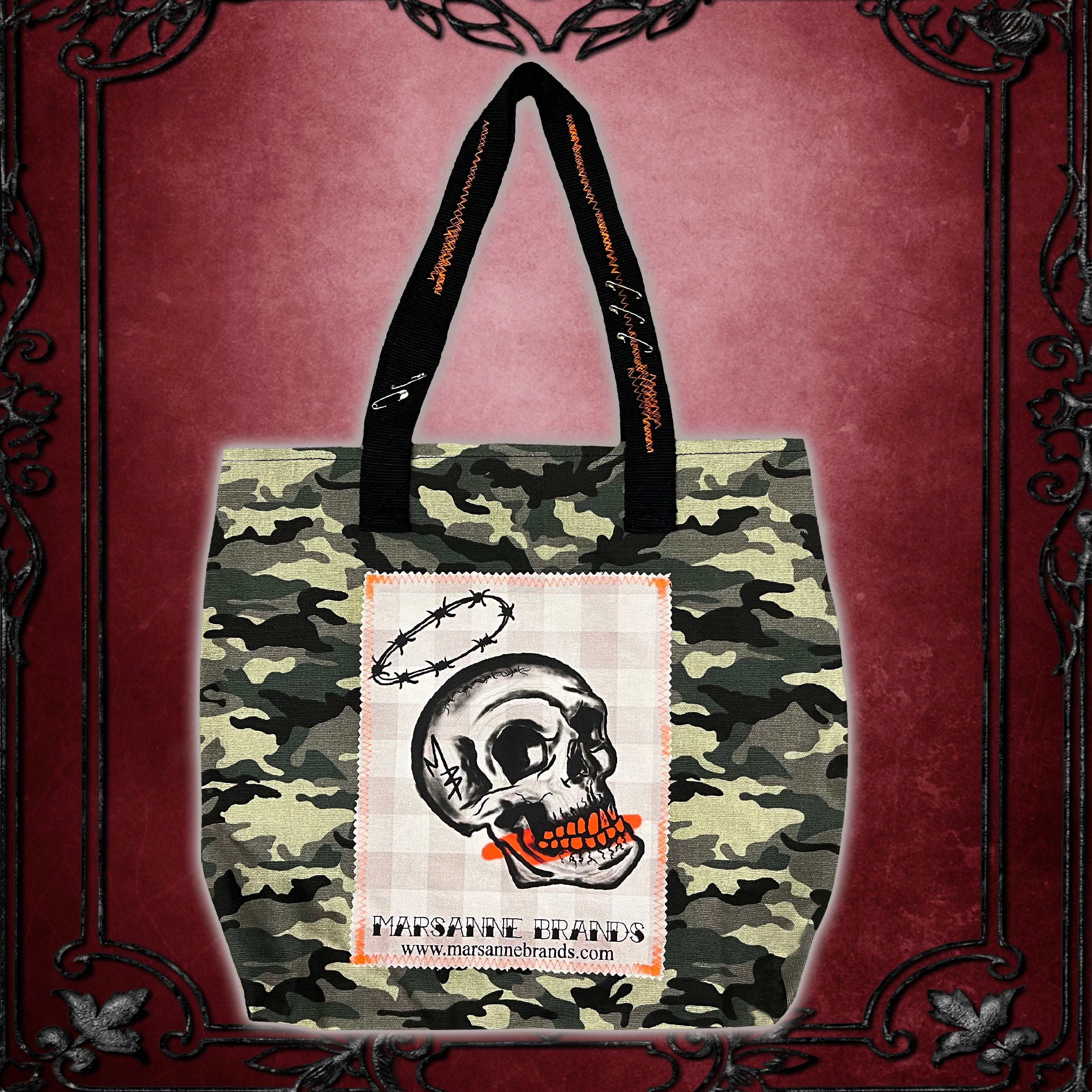 CAMO SKULL TOTE BAG – Marsanne Brands